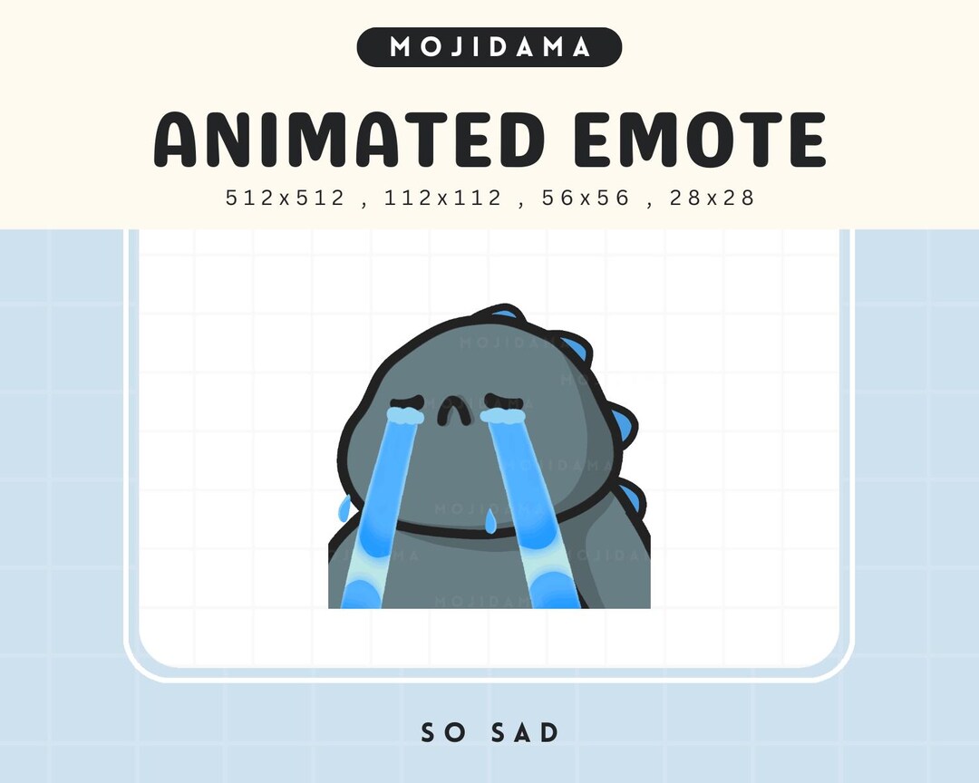 Sad Godzilla Twitch Emote: Crying Chibi Kaiju Animation (digital ...