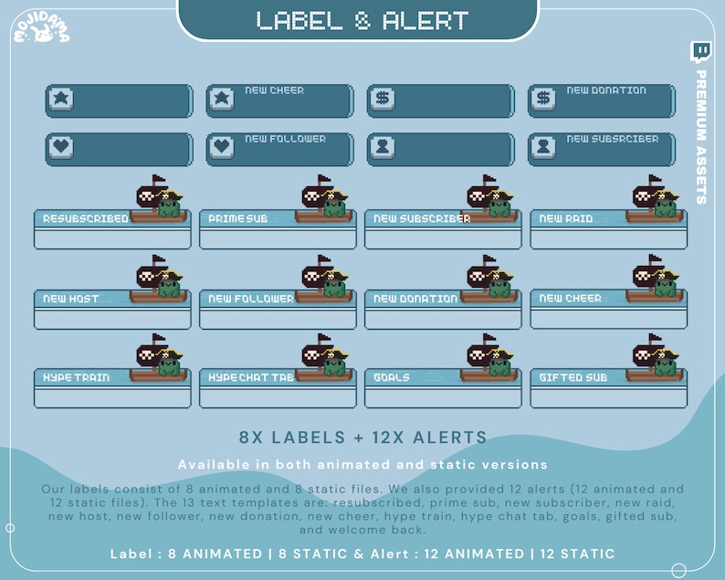 Full Stream Package Animation Frog Green Twitch Animated Overlay Lofi ...