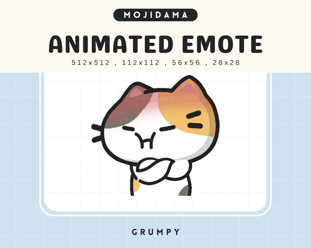 Cat Grumpy Emotes Twitch Animation Orange Black White Kitty Angry Chibi ...