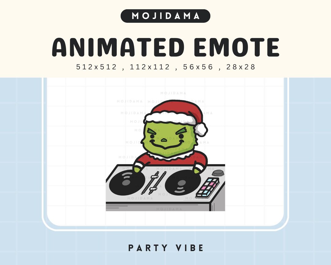 Animated Grinch Twitch Emote: Christmas Party Vibe Marry Xmas Emoji for ...