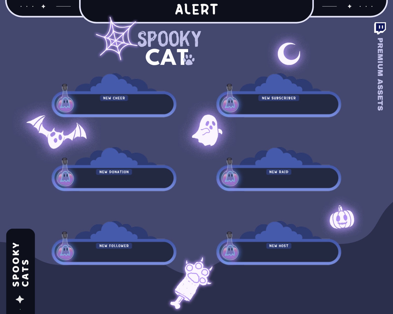 Ghost Twitch Alert Overlay Animation Stream Obs Streamlabs Studio Cute ...