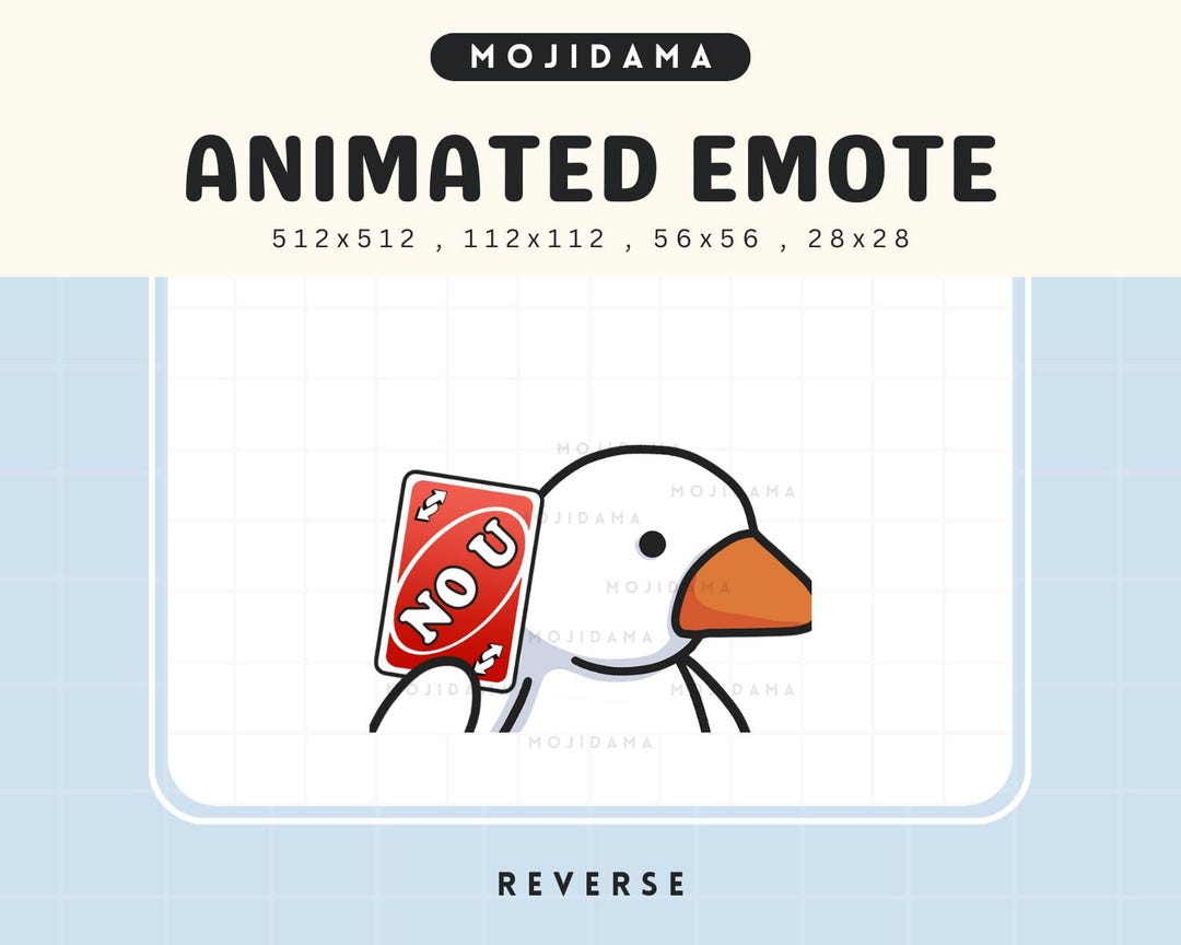 Silly Goose Twitch Emotes Uno Reverse Animation Card Cute Chibi ...