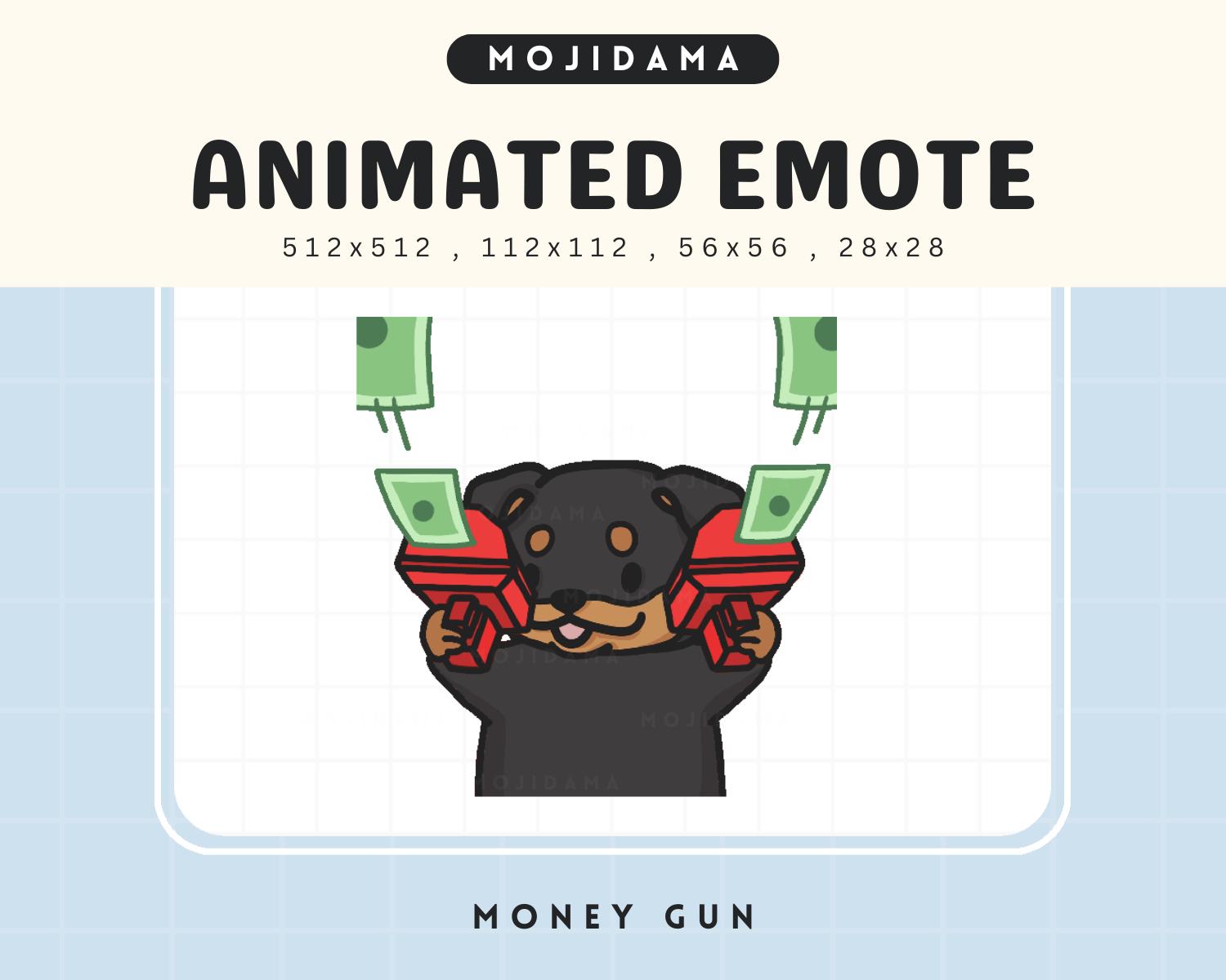 Dog Twitch Emotes Animation Money Rich Cute Chibi Animated Rottweiler ...