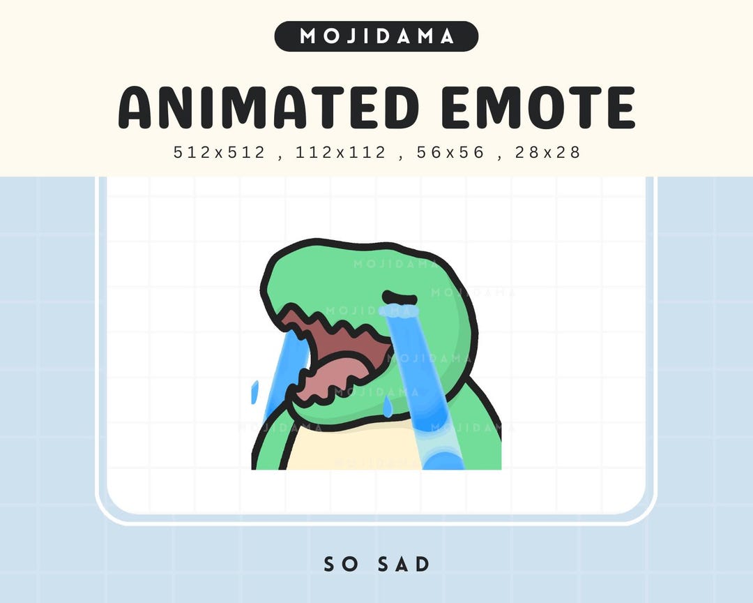 Sad Dino Twitch Emote: Crying T-rex Animation (digital Download) - Etsy