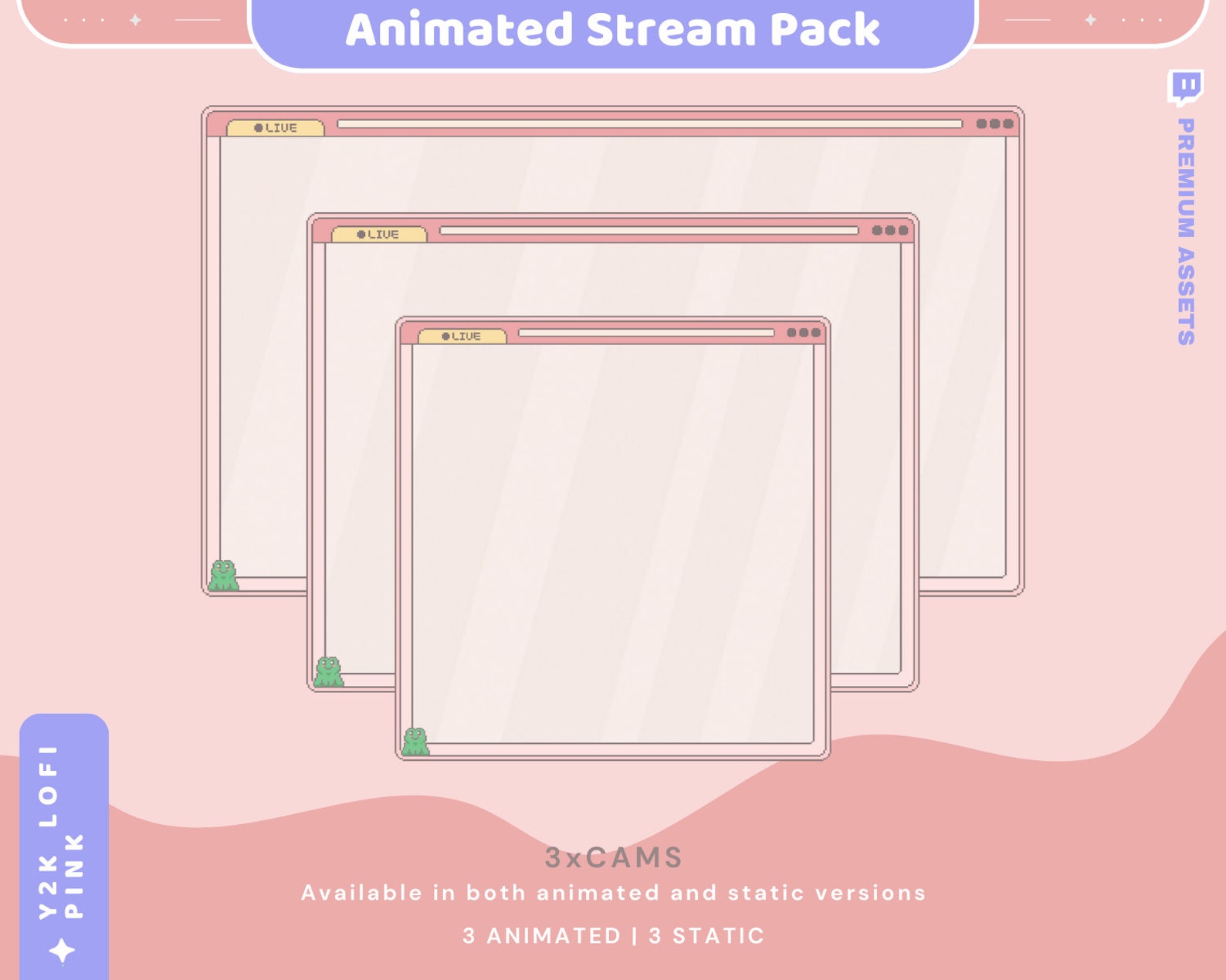 Frog Cam Stream Overlay Animation Blue Frame Twitch Studio Obs ...