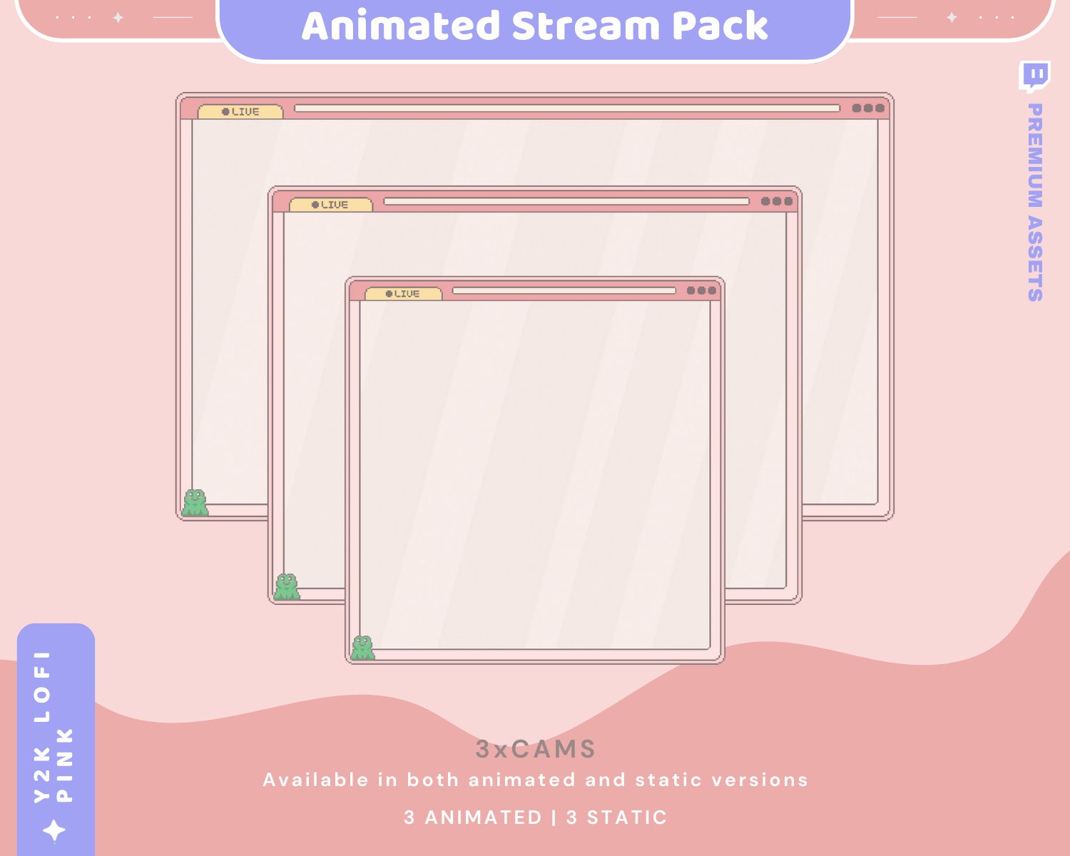 Frog Cam Stream Overlay Animation Blue Frame Twitch Studio Obs ...