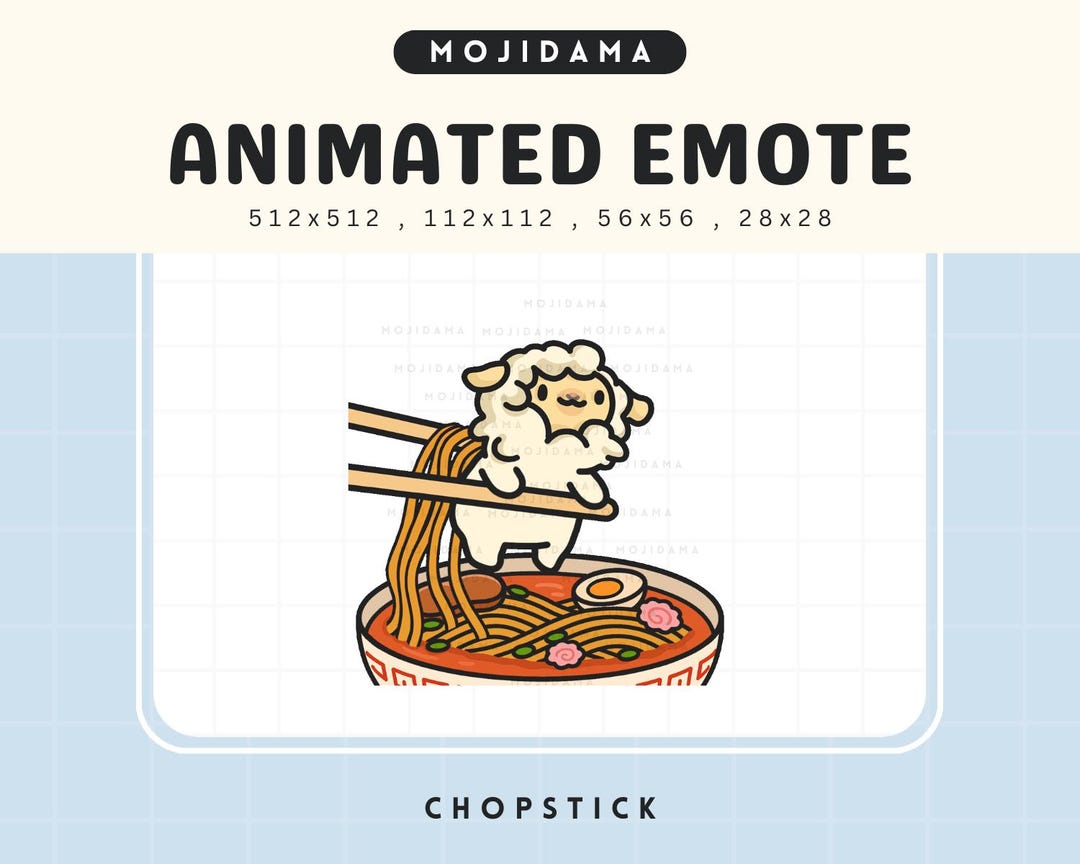 Animated Sheep Ramen Twitch Emote: Kawaii Chibi Animal Streaming Kick ...