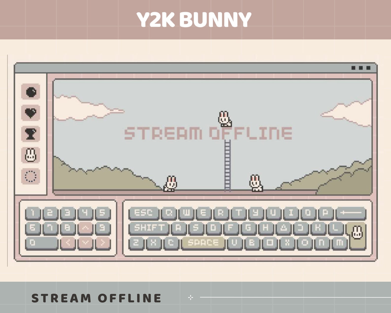 Lofi Twitch Screen Animation Y2K Bunny Animated Stream Screens Rabbit ...