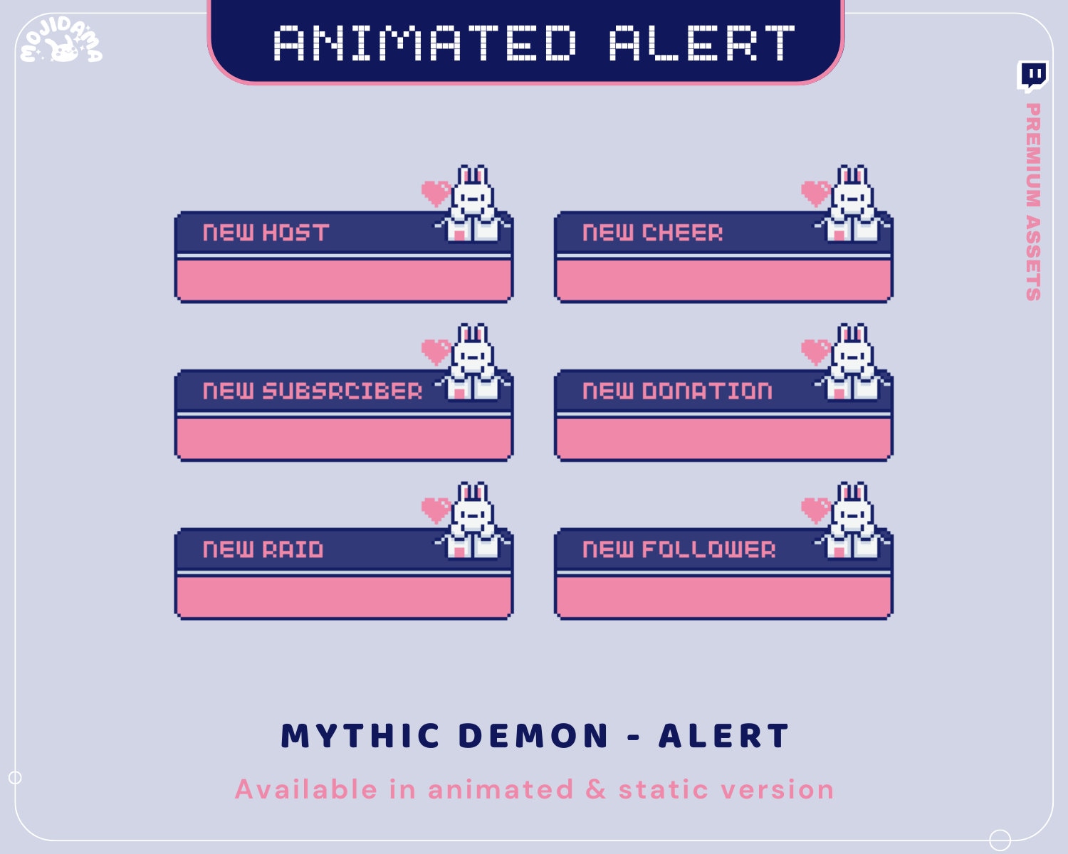 Twitch Alert Animation Overlay Bunny Rabbit Animated Stream - Etsy