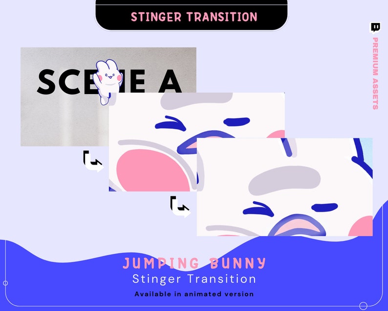 Bunny Twitch Stinger Transition: Animated Stream Overlay (digital ...