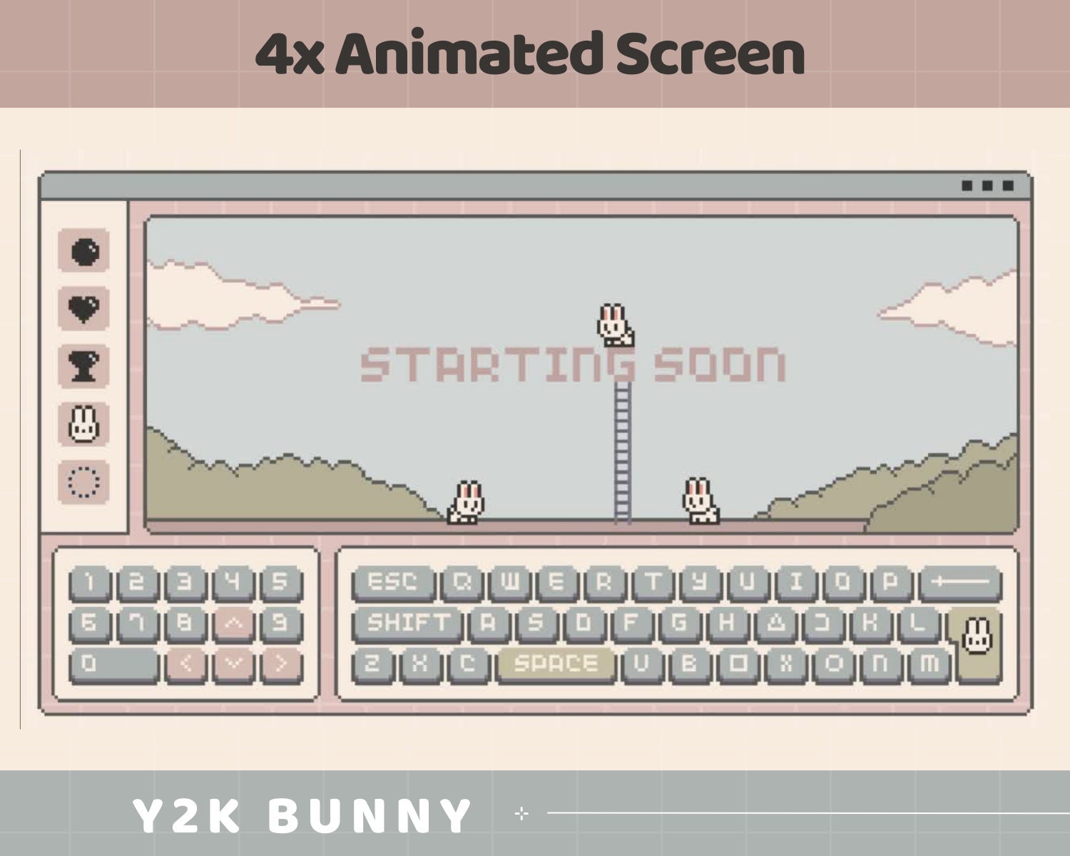 Lofi Twitch Screen Animation Y2K Bunny Animated Stream Screens Rabbit ...