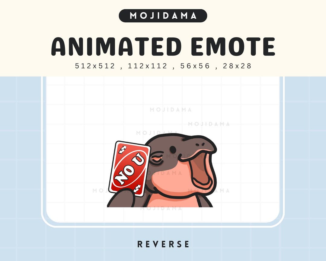 Hippopotamus Emotes Uno Reverse Moodeng Twitch Animation Card Cute ...