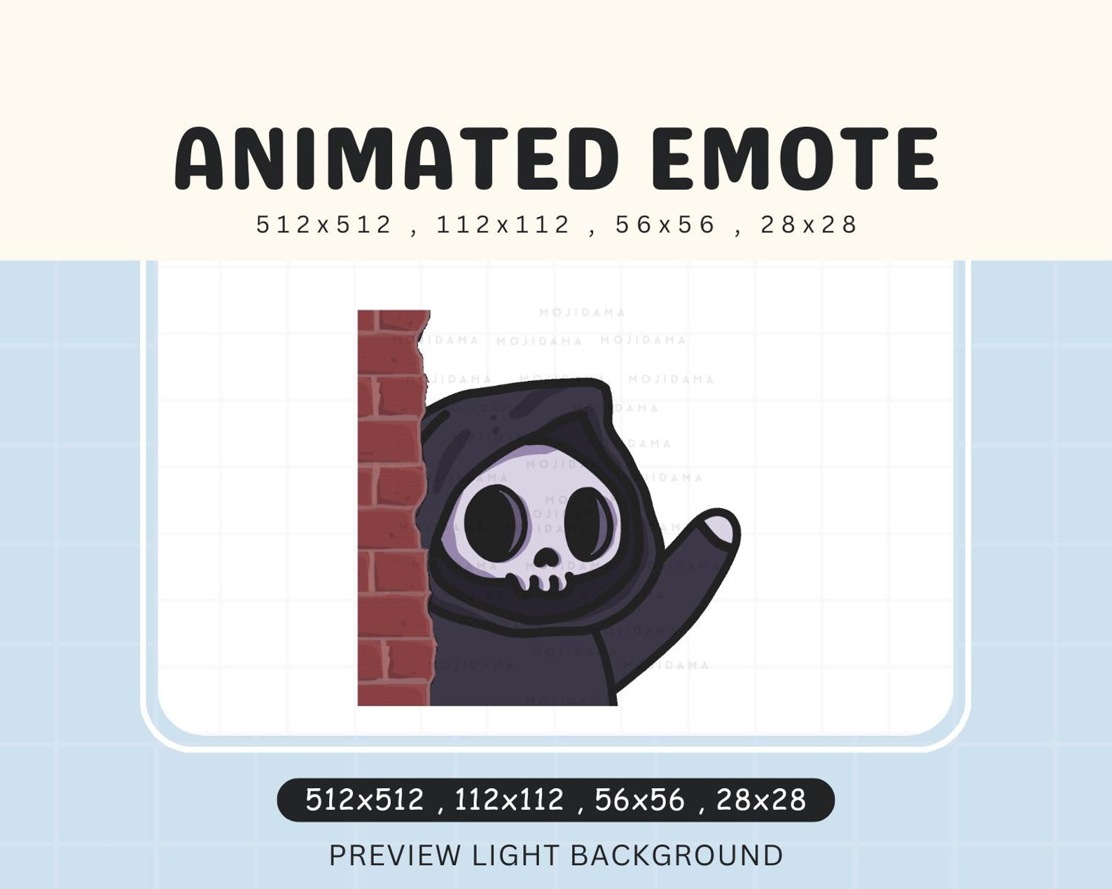Animated Skull Ghost Twitch Emote: Spooky Halloween Lurk (digital ...