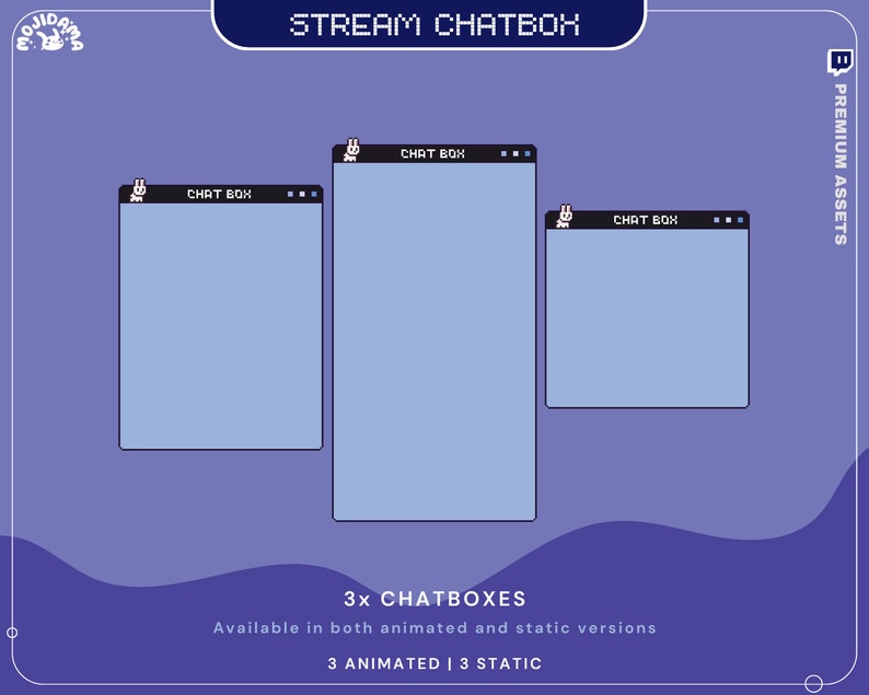 Bunny Blue Twitch Chatbox Animation Overlays Animated Chat Obs ...
