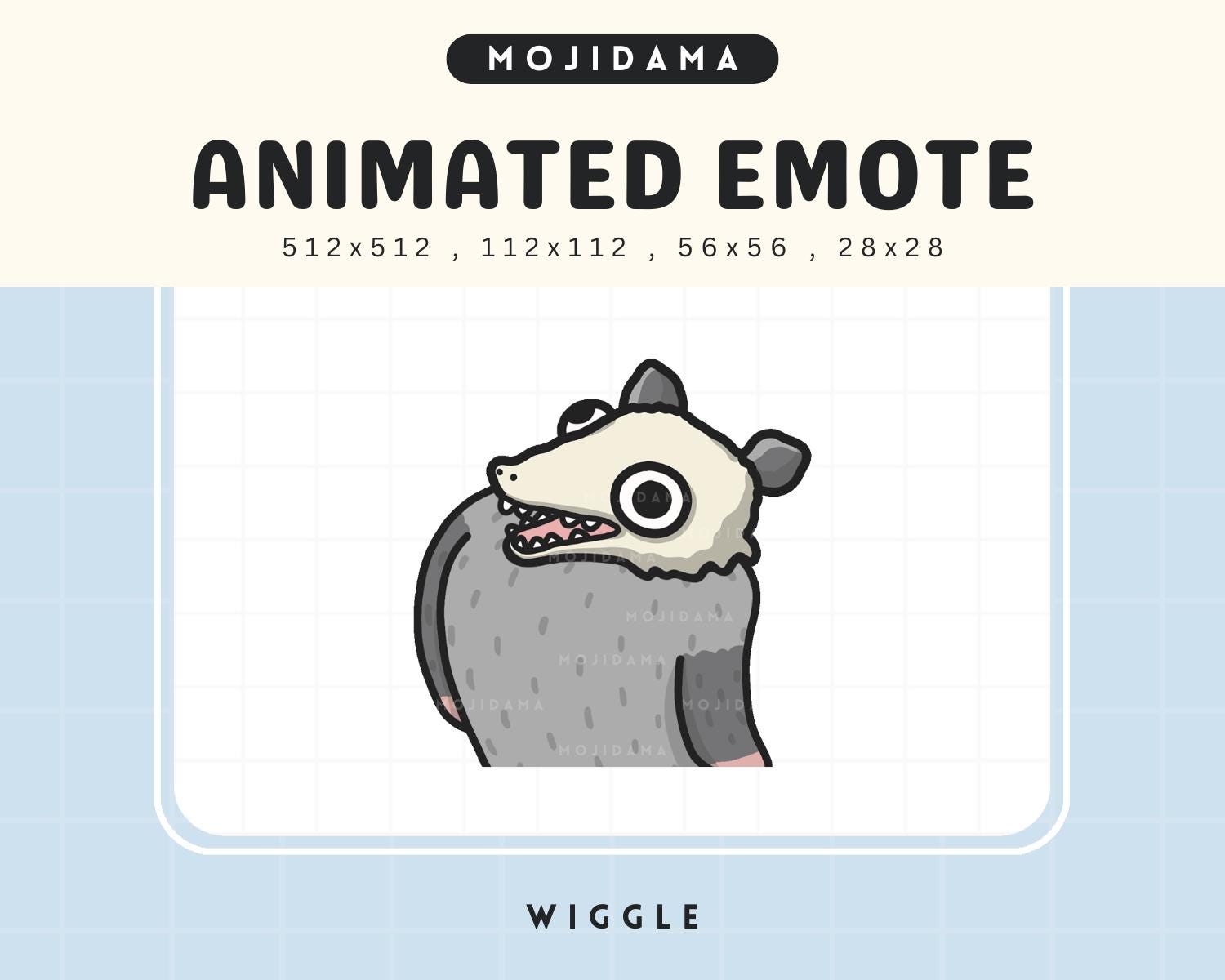 Possum Twitch Emotes Animation Wiggle Opossum Cute Chibi Animated Feral ...