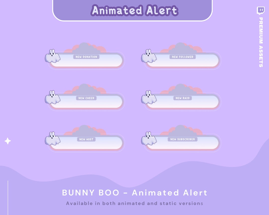 Cute Alert Overlay Twitch Studio Animation Obs Streamlabs Spooky Ghost ...