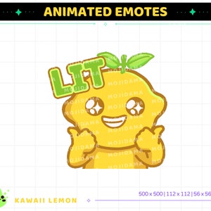 Kawaii Lemon Fruit Emotes Animation Bundle Funny Dancing Animated Cute ...