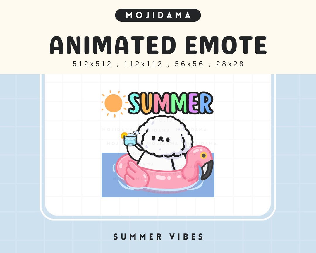 Animated Maltese Dog Twitch Emotes: Chibi Summer Vibes (digital ...