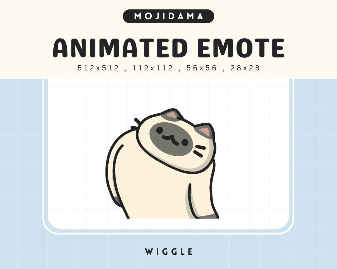 Cat Twitch Emotes Animation Wiggle Cute Chibi Cream Black Kitty Siamese ...