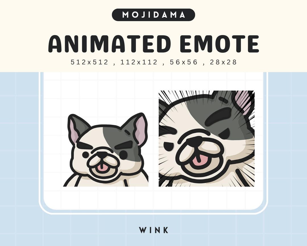 French Bulldog Twitch Emotes Animation Puppy Dog Serious Emot Wink ...