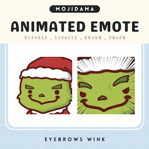Animated Grinch Wink Emote: Christmas Streamer Vtuber (digital Download ...