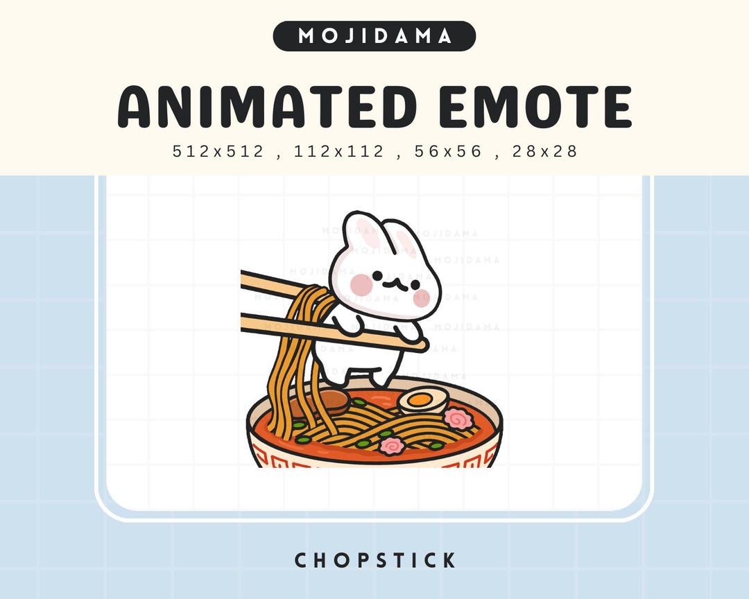 Animated Bunny Ramen Emote: Kawaii Twitch/discord Stream Overlay ...