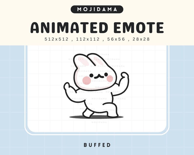 Animated Buff Bunny Emote: Gym Muscle Rabbit - Twitch, Discord, Youtube ...