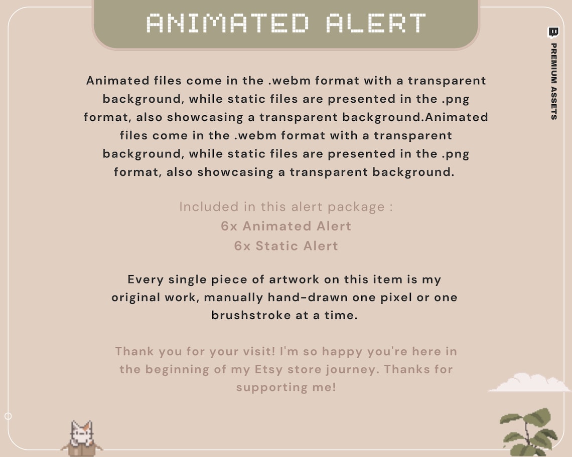 Twitch Alert Animation Overlay Animated Cat Stream Alerts Cute Kitty ...