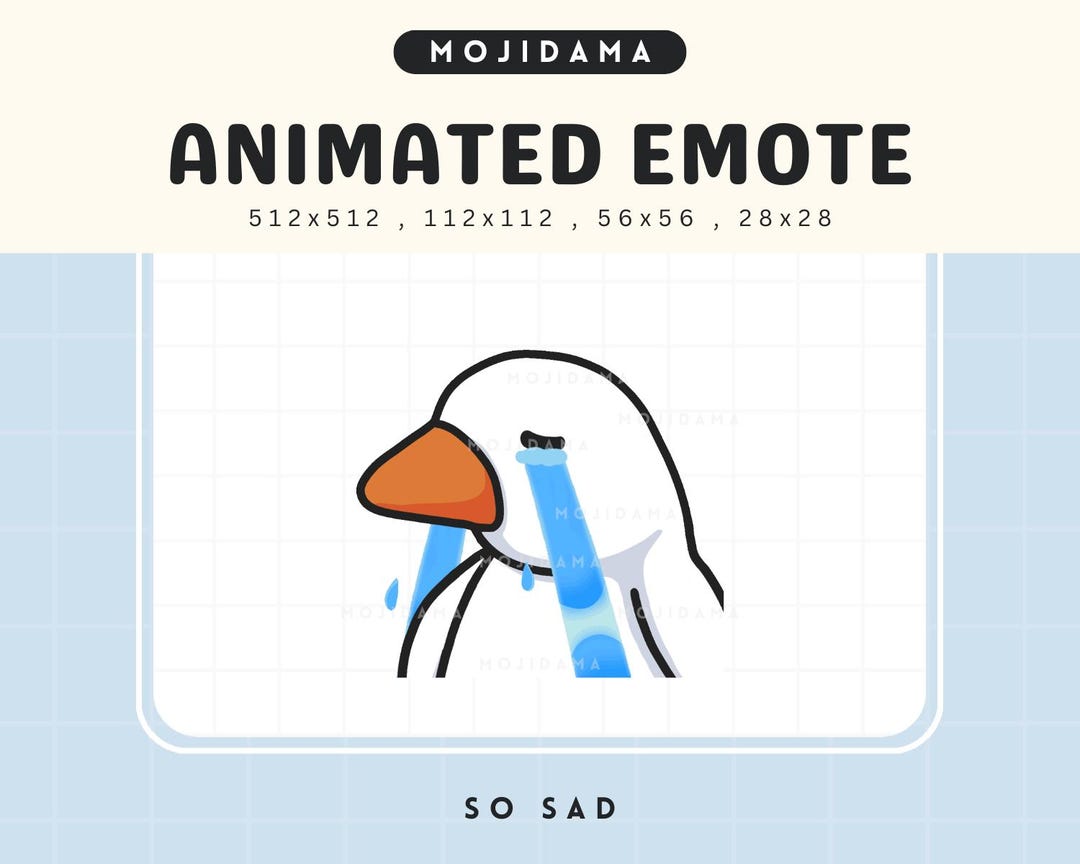 Sad Goose Twitch Emotes Animated Stream Animation Cute Chibi Cry Silly ...