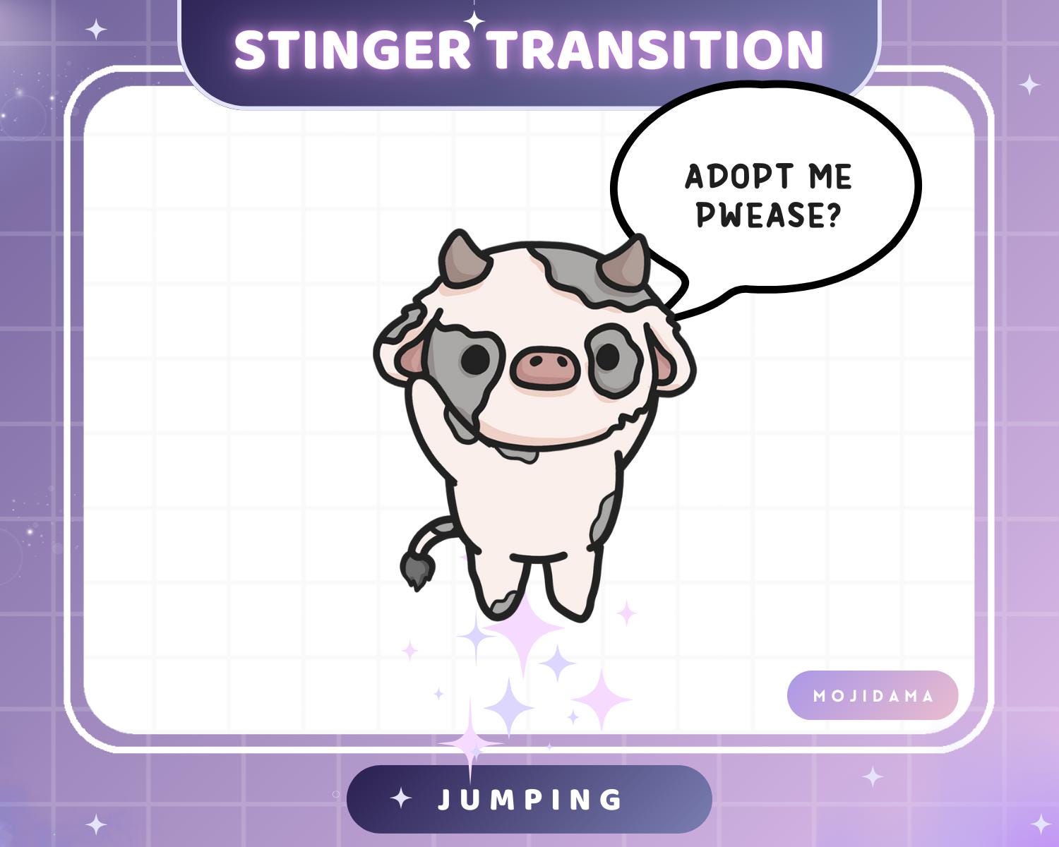 Cow Jumping Twitch Transition Stinger Animation Obs Streamlabs Cute ...