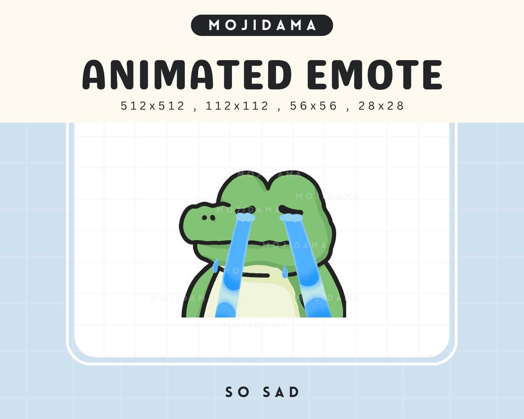 Crocodile Emotes Animated Twitch Croc Stream Animation Cute Chibi Cry ...