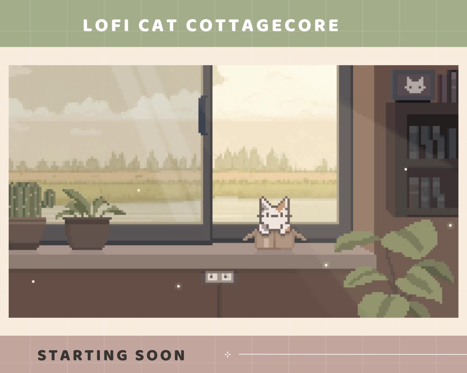 Lofi Twitch Screen Animation Cat Cottagecore Cute Animated Stream ...