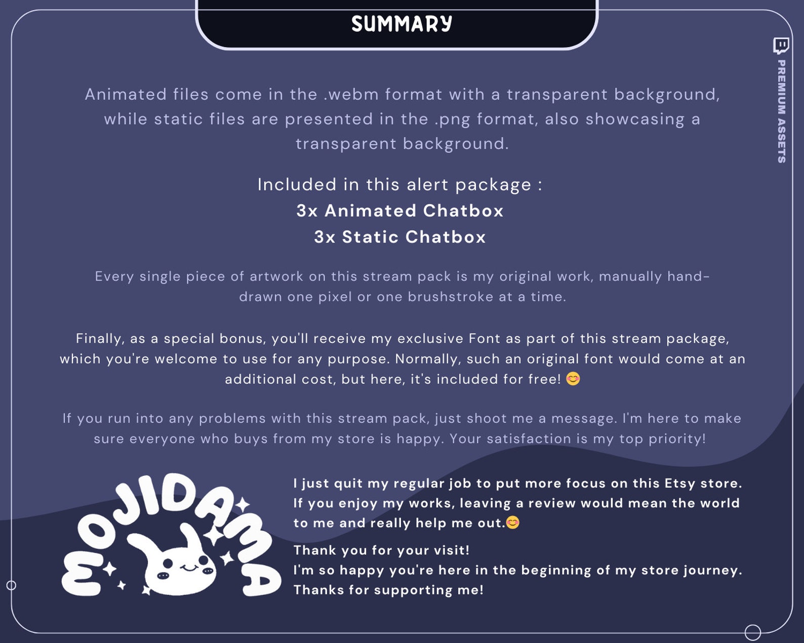 Cat Twitch Chatbox Overlay Animation Blue Kitty Chat Stream Overlay ...