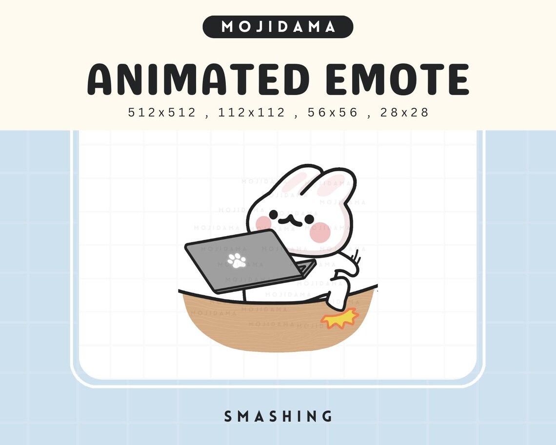 Bunny Smashing Emotes Twitch Animated Break Laptop Angry Mad Rabbit ...