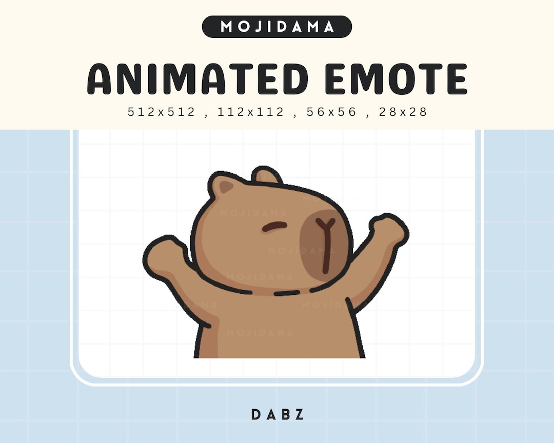Dabz Capybara Twitch Emotes Animation Cute Chibi Animated Capy Bara ...