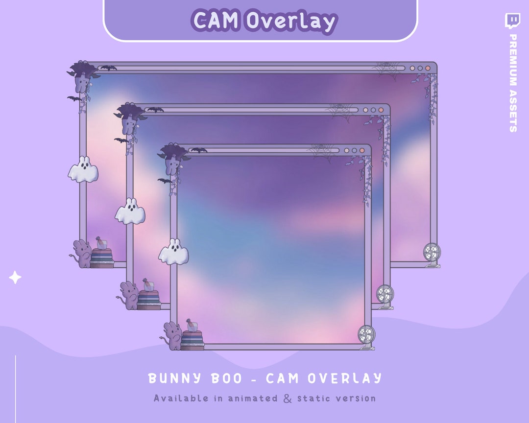 Cute Aesthetic Cam Overlay Twitch Stream Frame Animation Bunny Animated ...