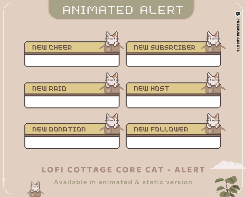 Twitch Alert Animation Overlay Animated Cat Stream Alerts Cute Kitty ...