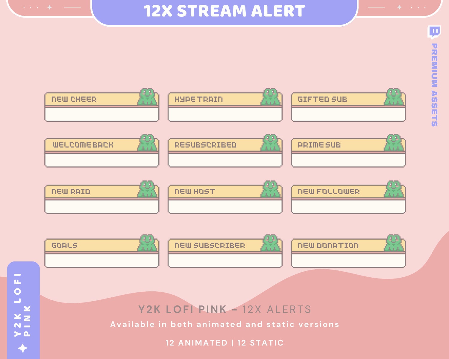 Frog Pink Twitch Alert Stream Overlay Animation Obs Streamlabs Studio ...