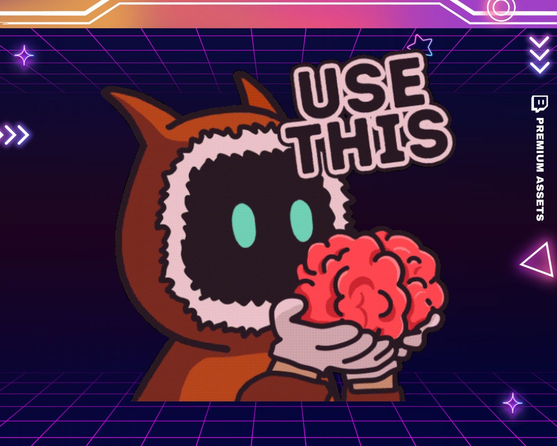 Brain Twitch Emotes Animation Cute Ghost Skull Stream Cat Halloween ...