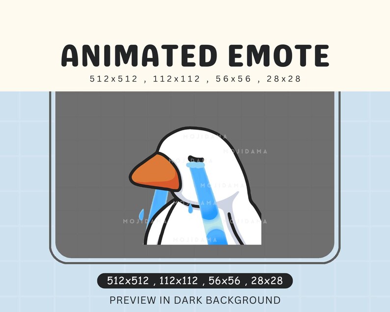Sad Goose Twitch Emotes Animated Stream Animation Cute Chibi Cry Silly ...