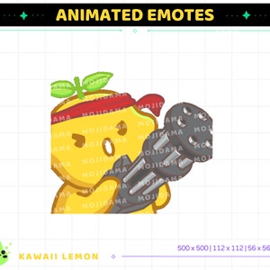 Kawaii Lemon Fruit Emotes Animation Bundle Funny Dancing Animated Cute ...