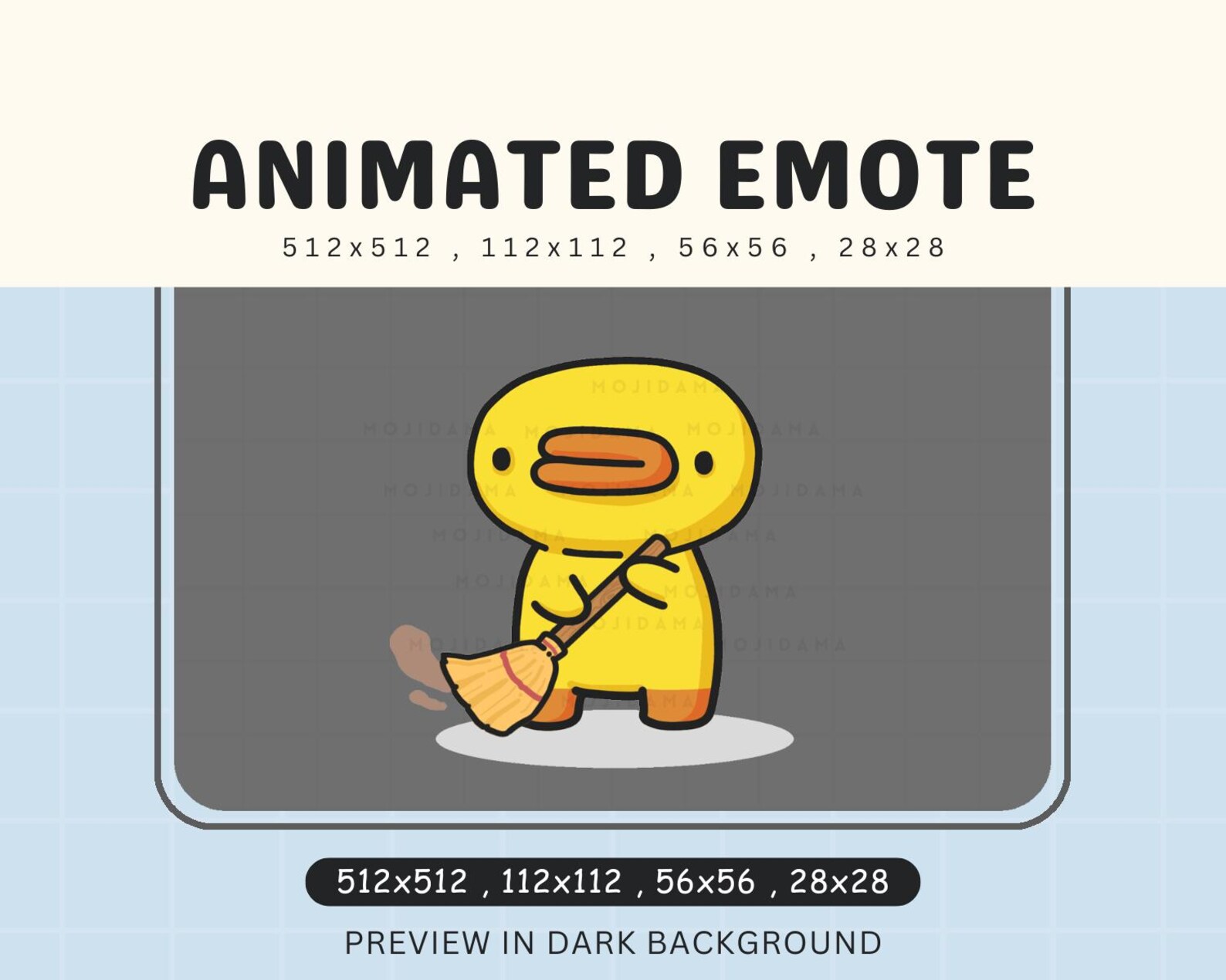Duck Swept Animated Twitch Emote: Funny Chibi Emoji (digital Download ...