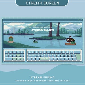 Frog Twitch Screen Animation Stream Lofi Animated Scene Bunny Cat Cute ...