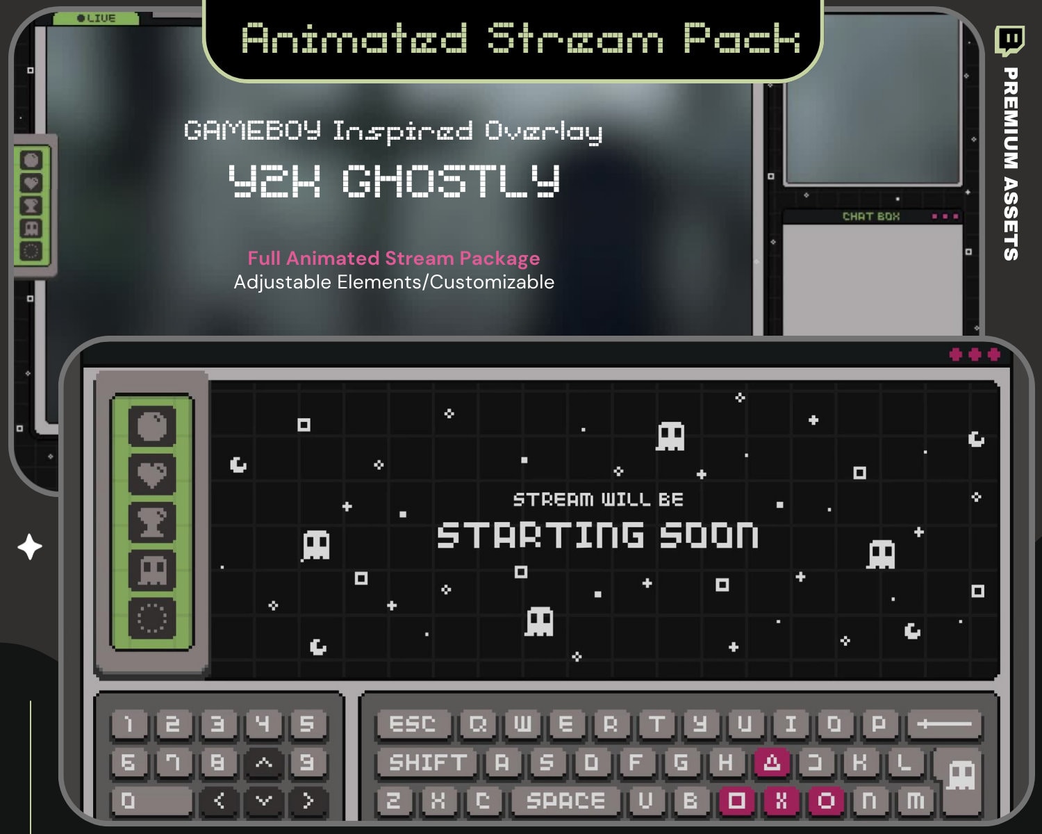Halloween Ghost Stream Pack: Twitch Y2K Animated Overlay Vtuber ...