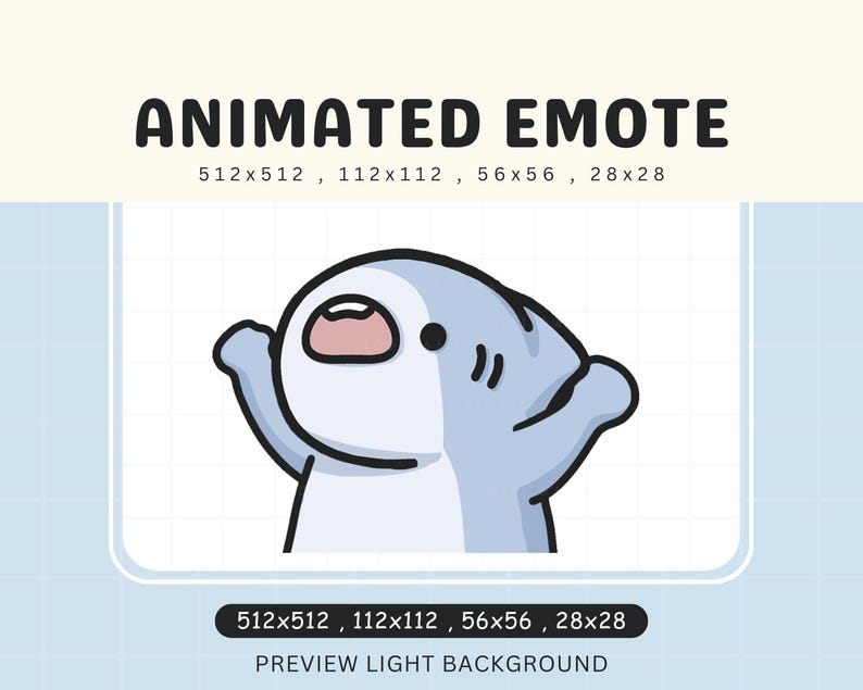Animated Shark Dab Emote: Chibi Kawaii Twitch, Discord, Youtube ...