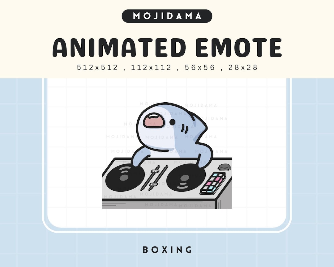 Shark Party Emotes Animated Twitch Music Vibes Cute Emote Animation ...