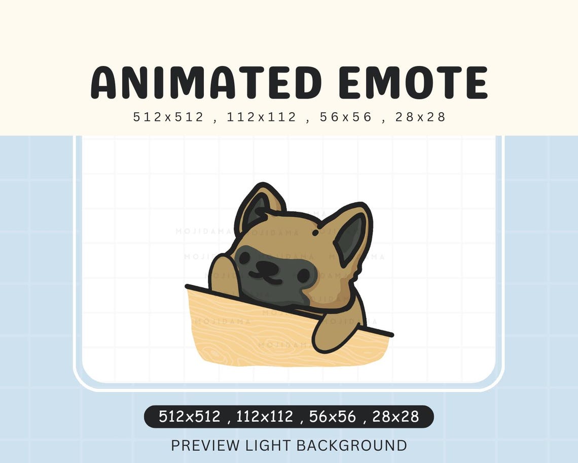 German Shepherd Dog Emotes Animation: Cute Chibi Twitch Animated Bongo ...