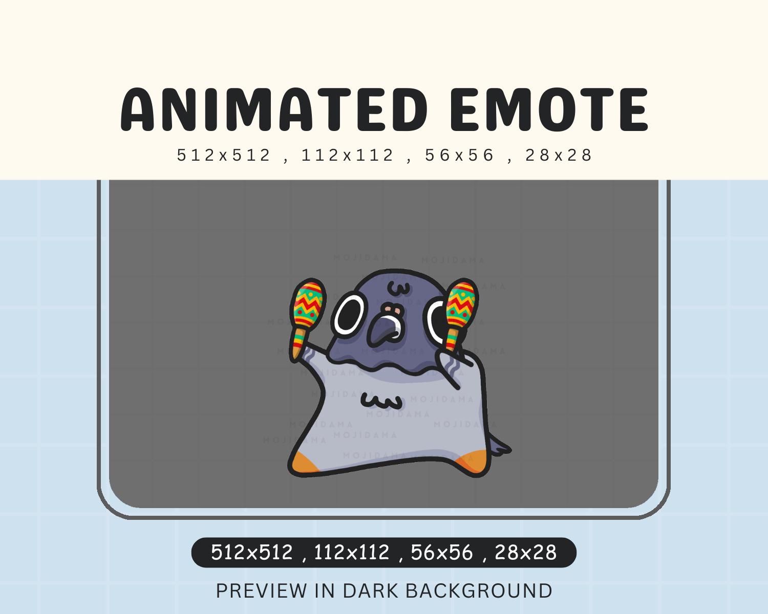 Animated Pigeon Rave Emote: Funny Twitch, Discord, Youtube (digital ...