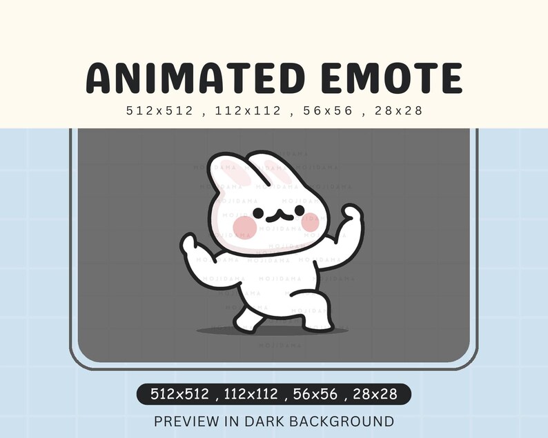 Animated Buff Bunny Emote: Gym Muscle Rabbit - Twitch, Discord, Youtube ...