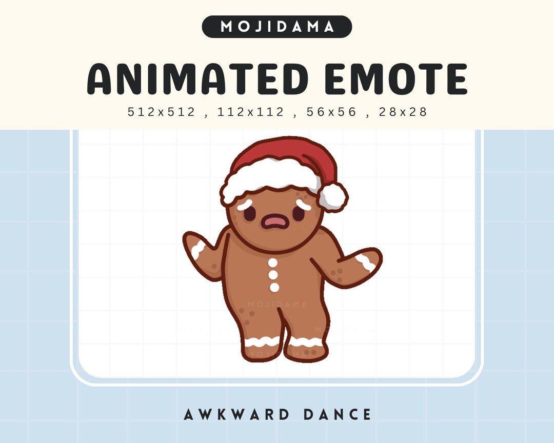 Gingerbread Dance Christmas Animated Emote: Funny Kawaii Xmas (digital ...